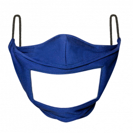 Royal Blue Solid Transparent Face Masks | Century Mask